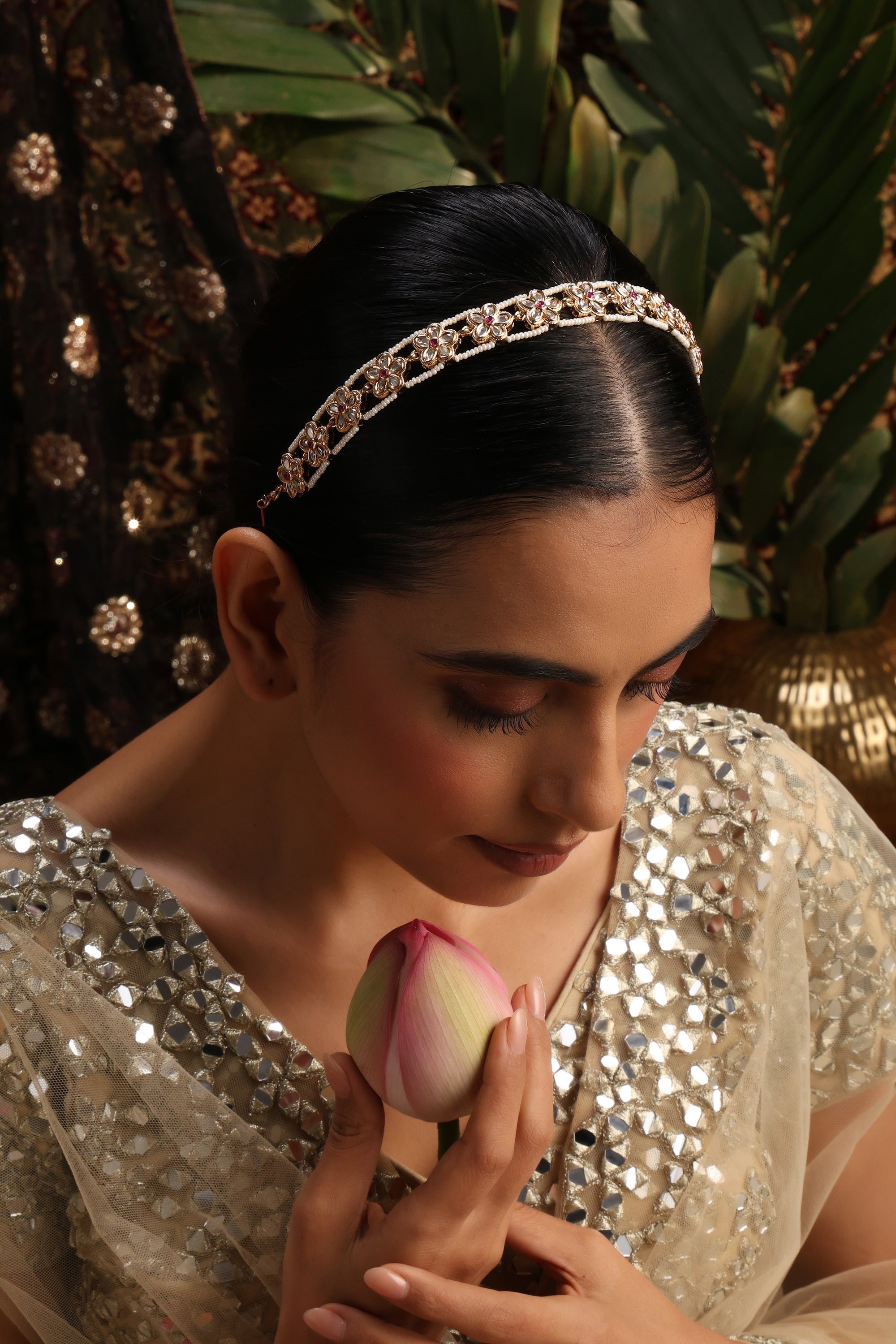 Meha Red Polki Sheesh Phool - Swabhimann Jewellery – SWABHIMANN