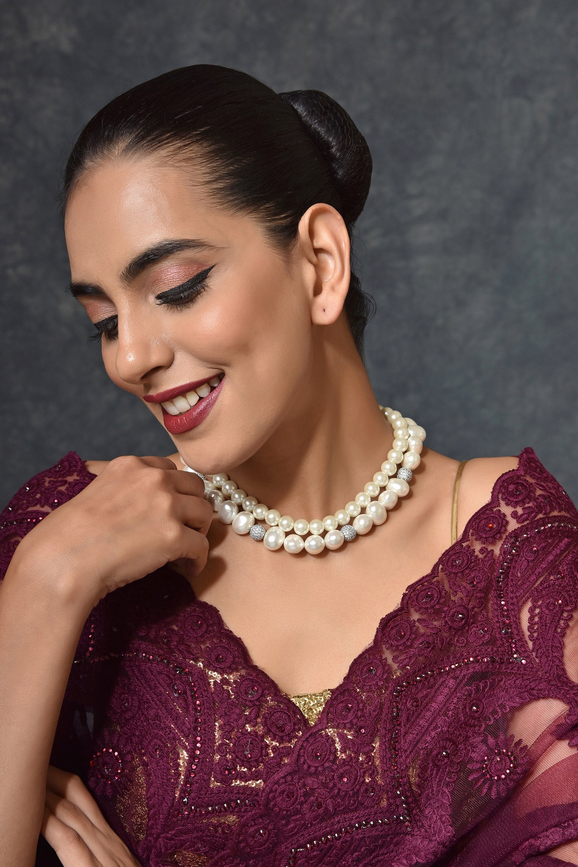 Drupe Dual Pearl Necklace - Swabhimann Jewellery – SWABHIMANN